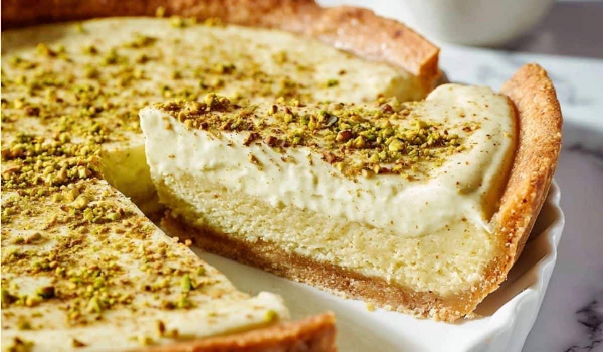 Baked Pistachio Custard Pie: 5-Star Dessert with Creamy Perfection
